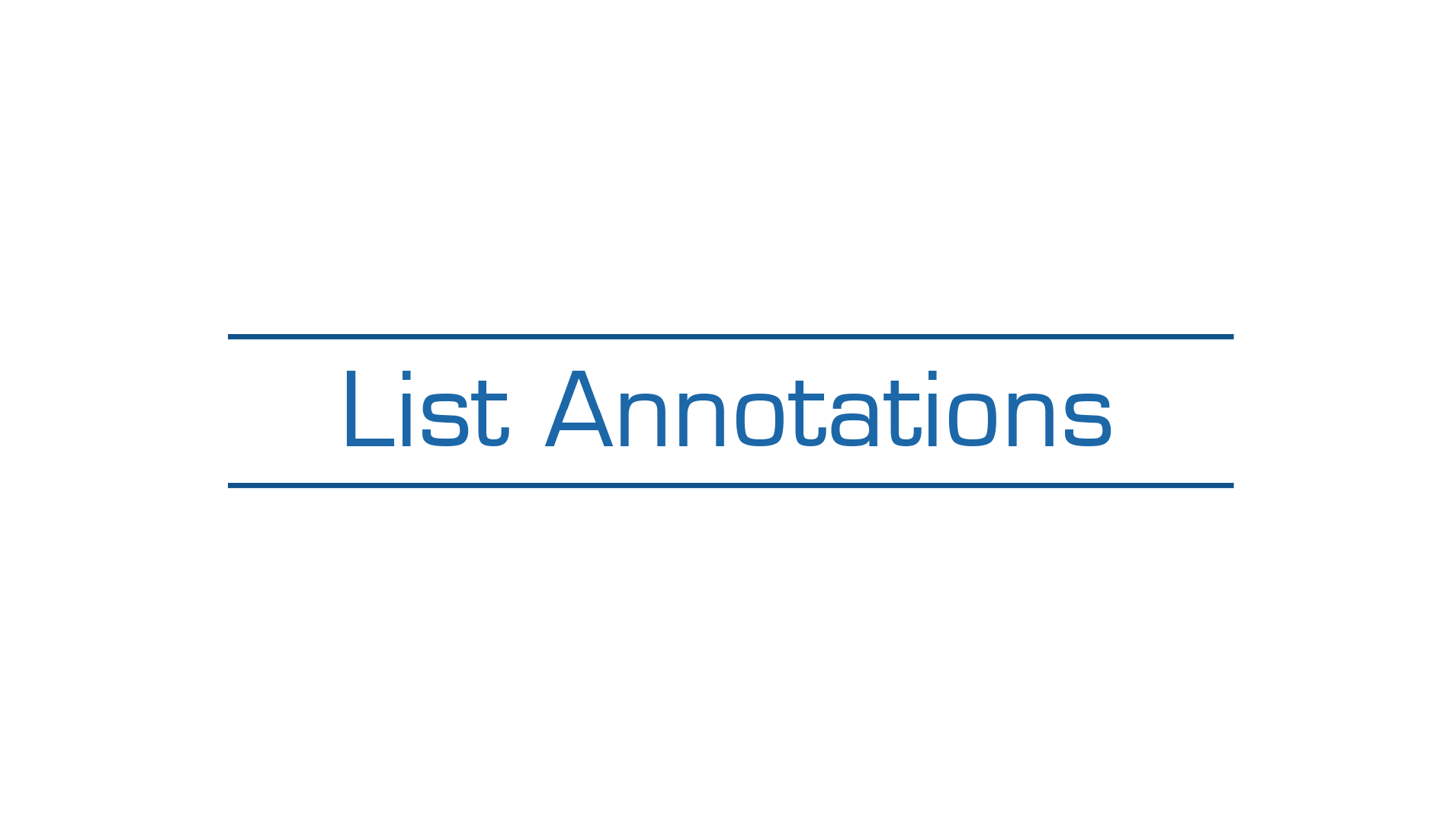 List Annotations – Resource Hub